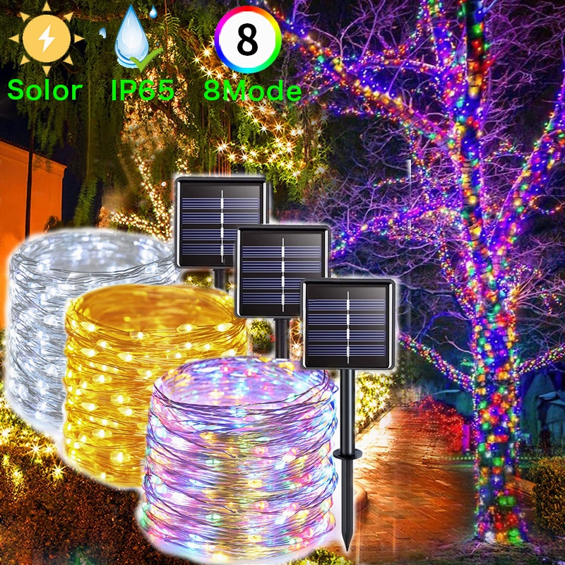 22M Solar LED String Light Outdoor Waterproof Hari Raya Garden Festoon ...