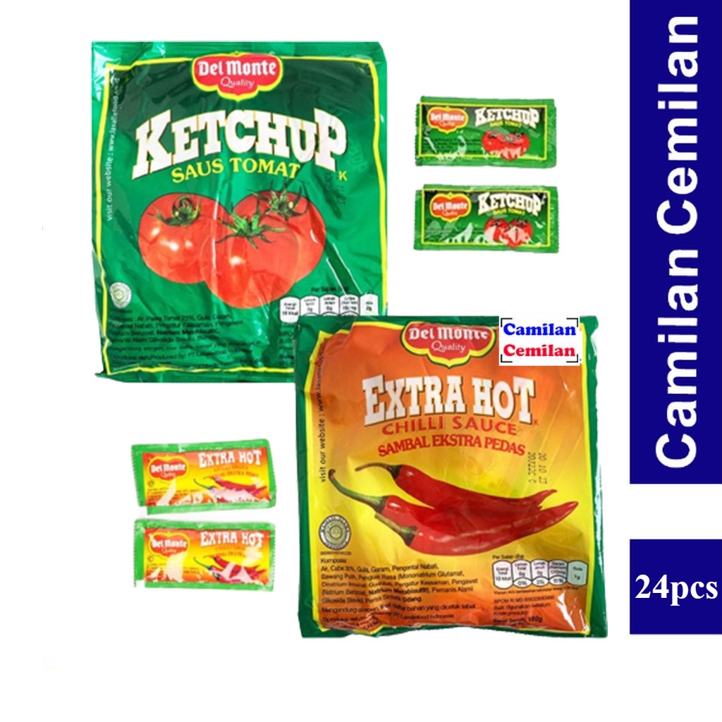 Delmonte Ketchup Sauce & Sambal Sauce Extra Hot Chili Sauce Sachet ...