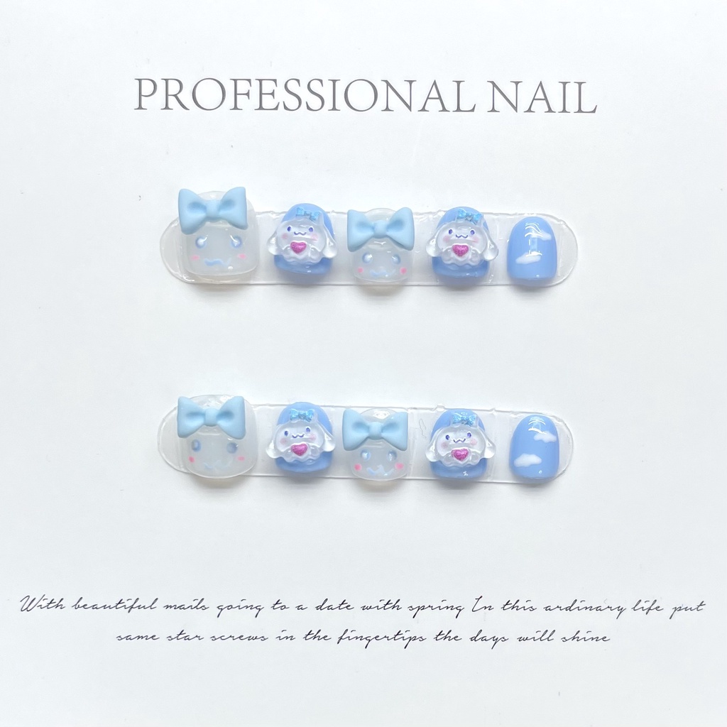 Cinnamoroll Handmade Nails For Kids Press On Nails Manicure Patch ...