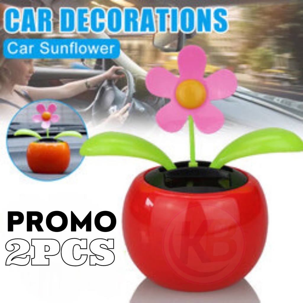 MATAHARI (2 Pcs) Rocking Flower Car Dashboard Display - Flip flap Solar ...