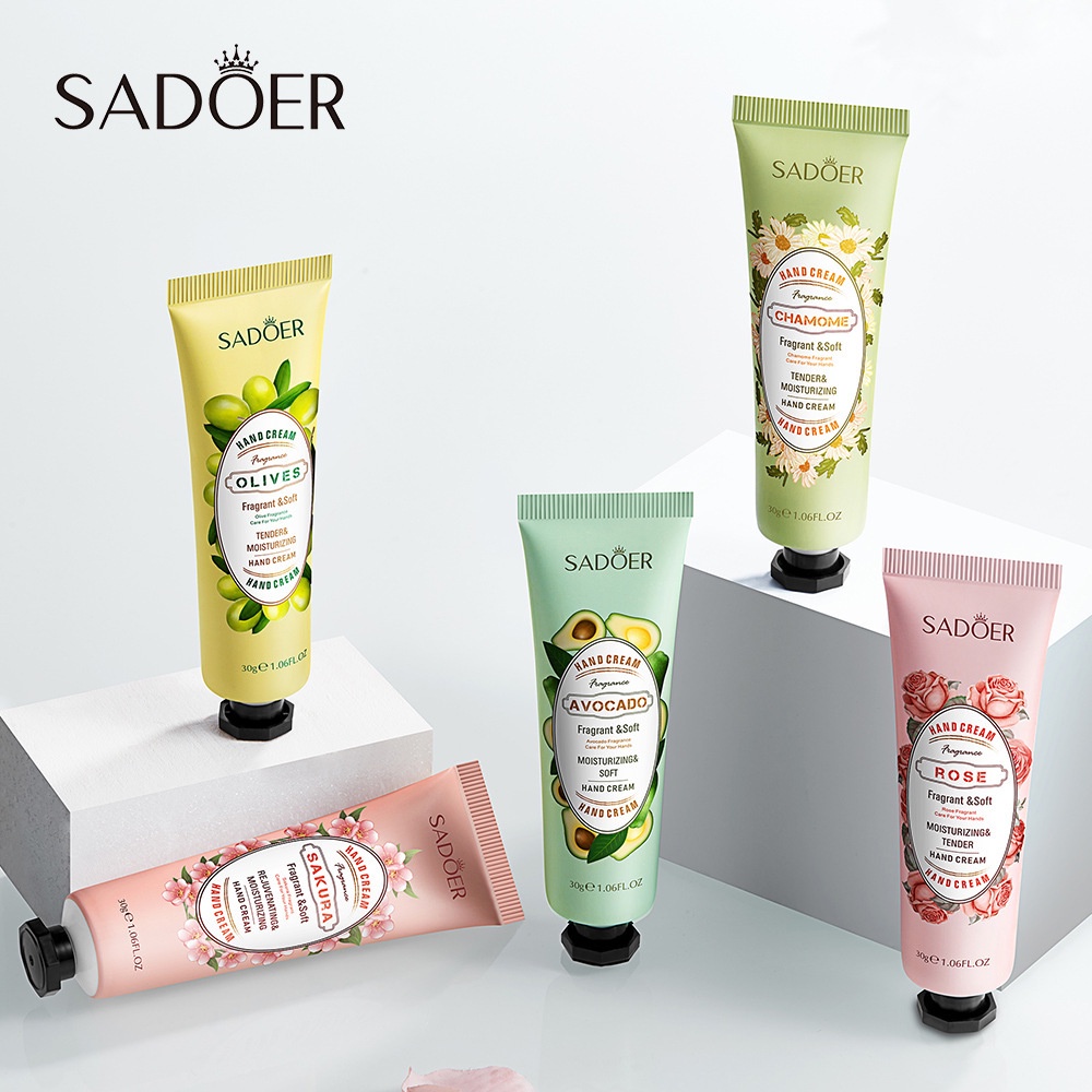 SADOER Avocado/Olive/Sakura Moisturizing & Nourishing Soft Hand Cream Hand Care 30g | Shopee ...
