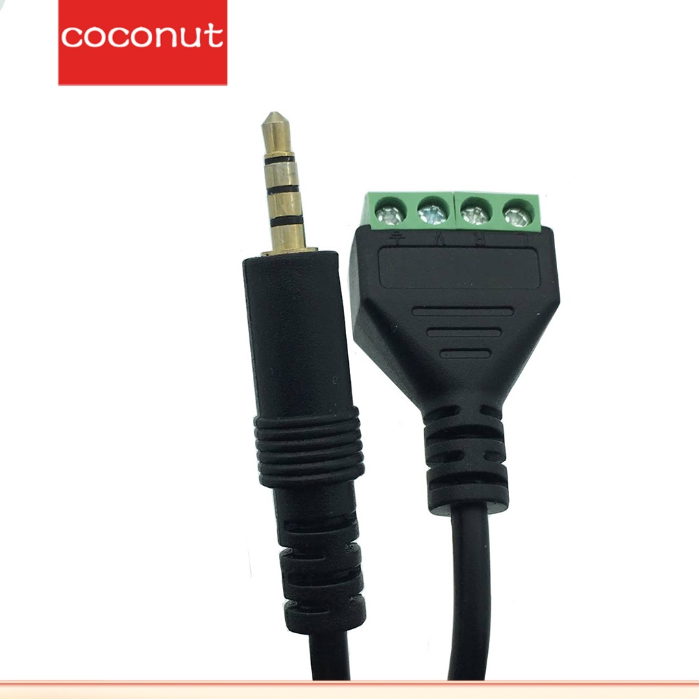【Coco】4 Pole 3.5mm Male to 4 Plug Audio Connector to Screw 3.5 Pin ...