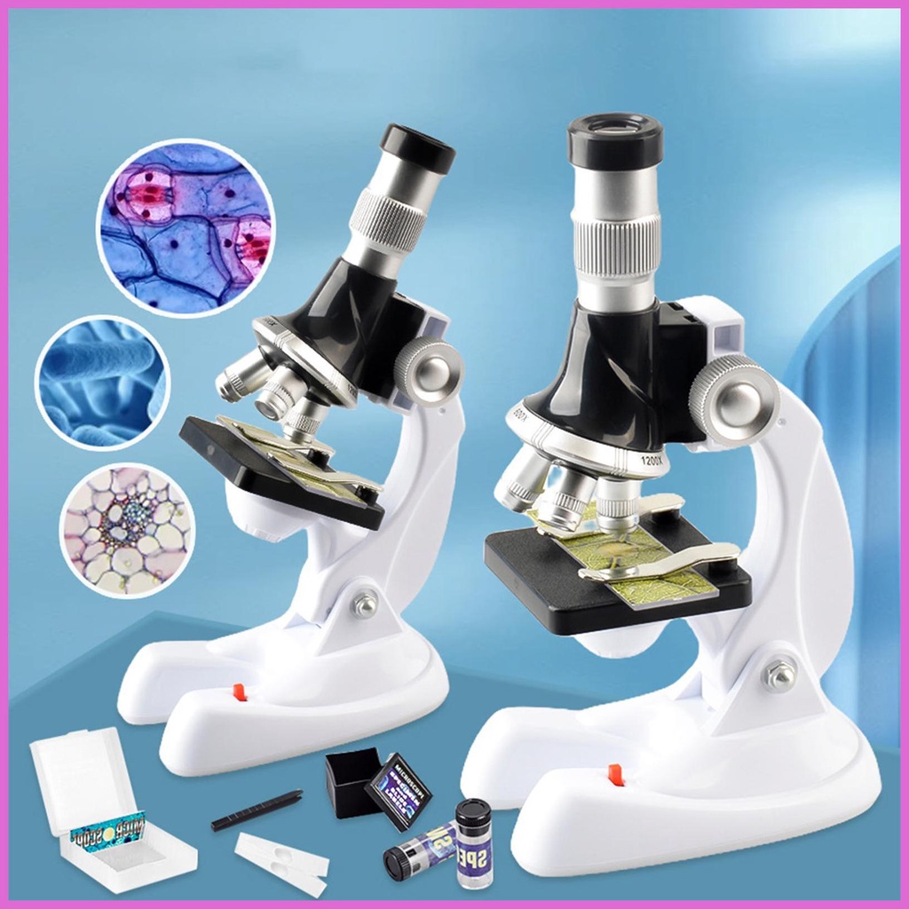 100X 600X 1200X Kids Microscope Children's Upright Microscope Kit with ...