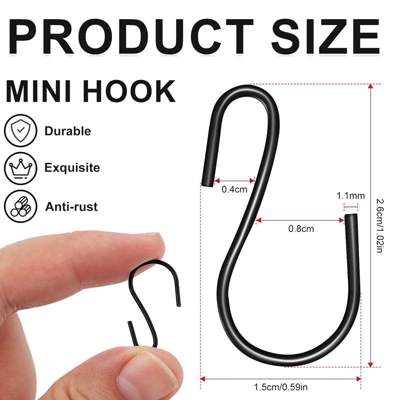 120Pcs 1-Inch for S-Shaped Hook S-Shaped Hook Small S-Shaped Hook for ...