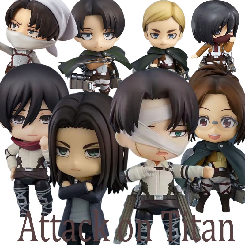 Attack on Titan Nendoroid Levi Ackerman 2202 Eren Yeager 2000 Mikasa ...