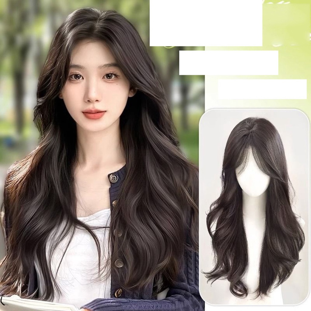 60cm Korean Ins Style Long Wig for Women Big Wave Curly Hair Nature ...