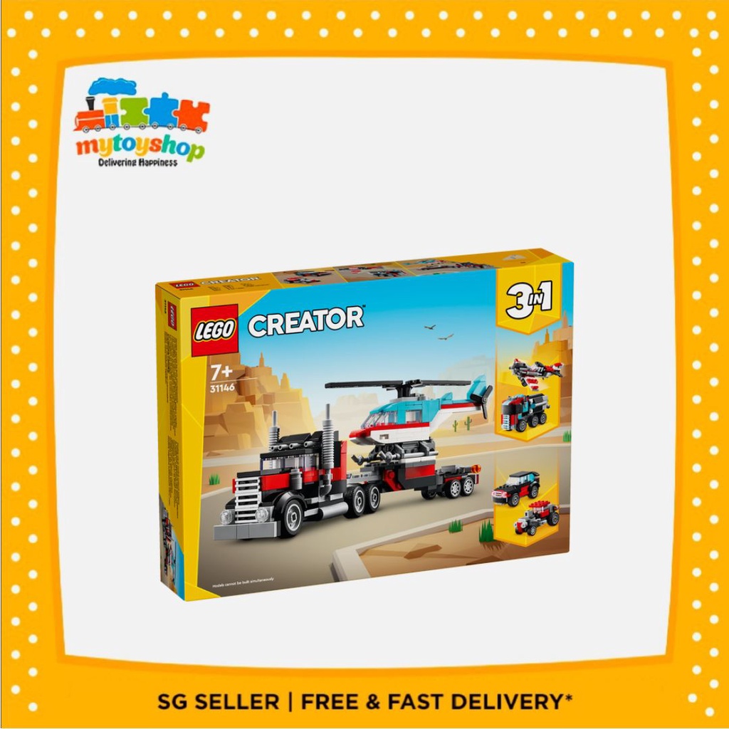 LEGO 31146 Creator Flatbed Truck with Helicopter | Shopee Singapore