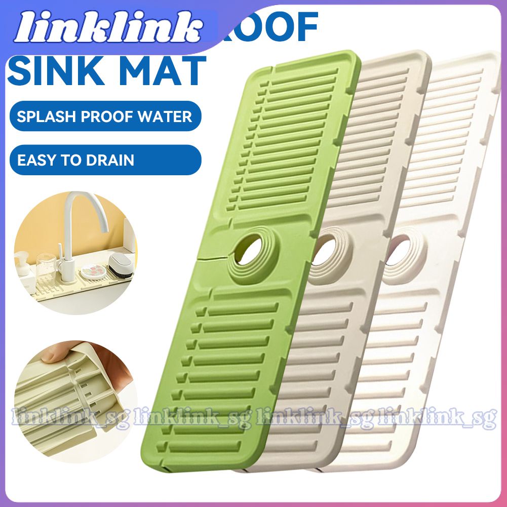 Kitchen Sink Splash Guard Behind Faucet, Silicone Sink Faucet Splash ...