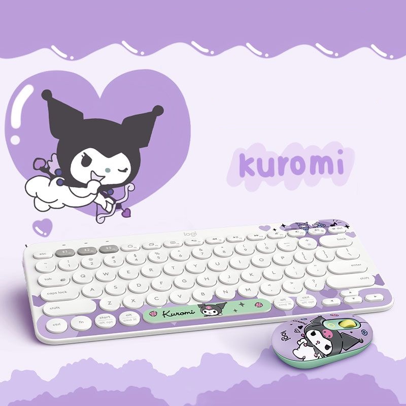 Logitech Sanrio Co-branded K380 Wireless Keyboard Mouse Set Kuromi ...