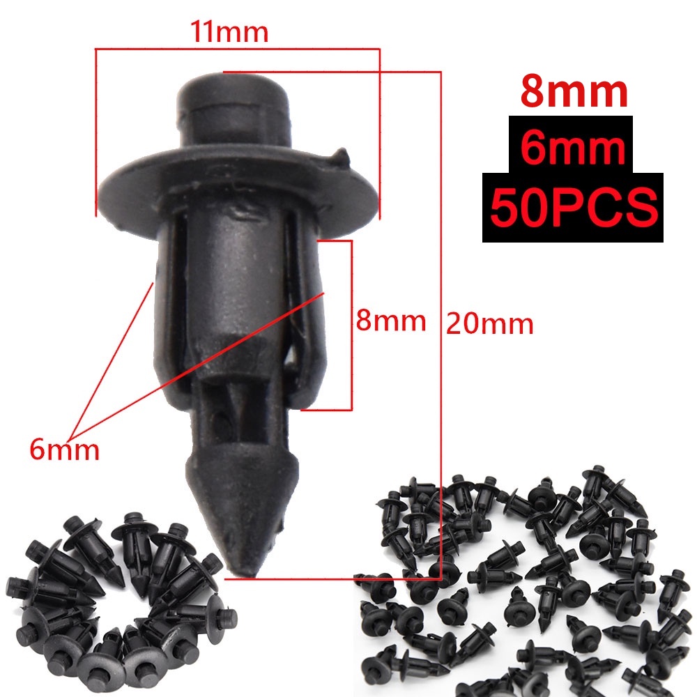 (Ready-stock) 50/100pcs Motor NMAX AEROX Clips Plastic Rivets Car Clips ...
