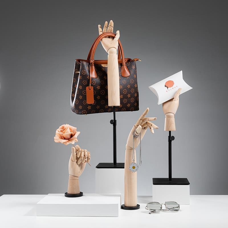 Solid Wood Hand Model Ring Ornament Fake Hand Joint Hand Model ...