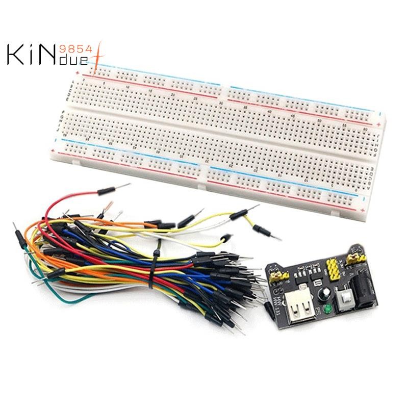 MB102 Breadboard Power Module Kit with 830 Point Solderless Breadboard & 65 Flexible Jumper ...