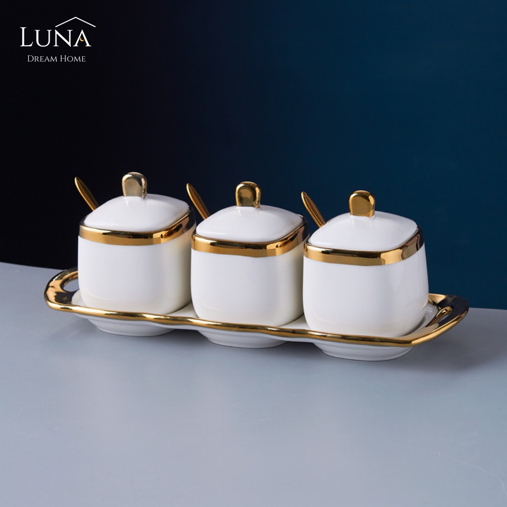 LUNA [Hailey Spice Jar] bekas rempah dapur garam gula keramic Seasoning ...