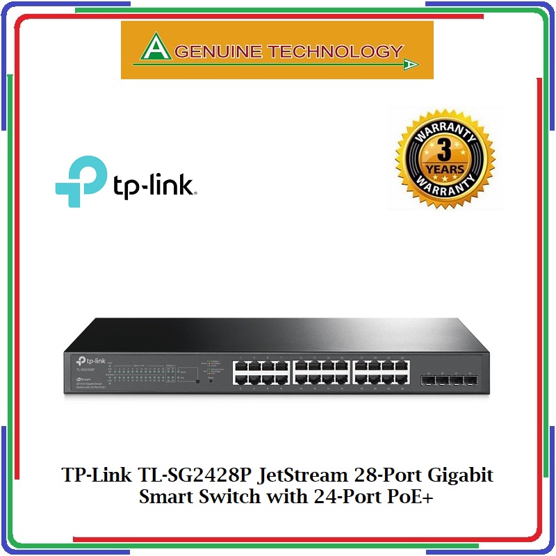TP-Link TL-SG2428P JetStream 28-Port Gigabit Smart Switch with 24-Port ...