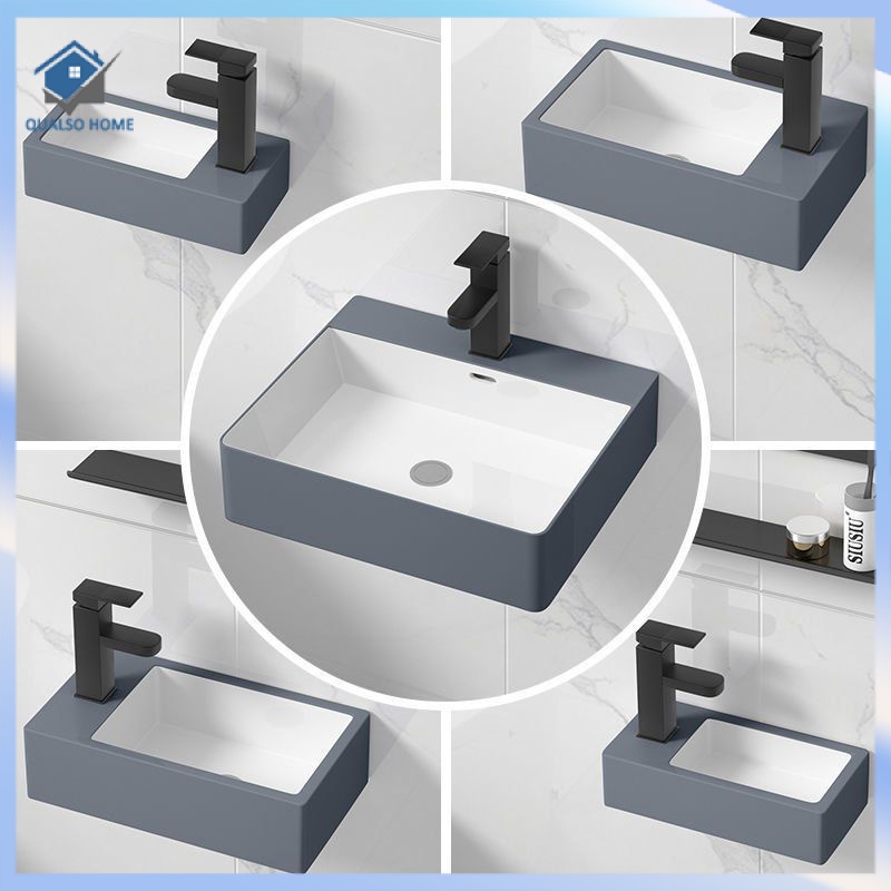 Small Apartment Wall-Mounted Wash Basin Household Color Corner Wall ...