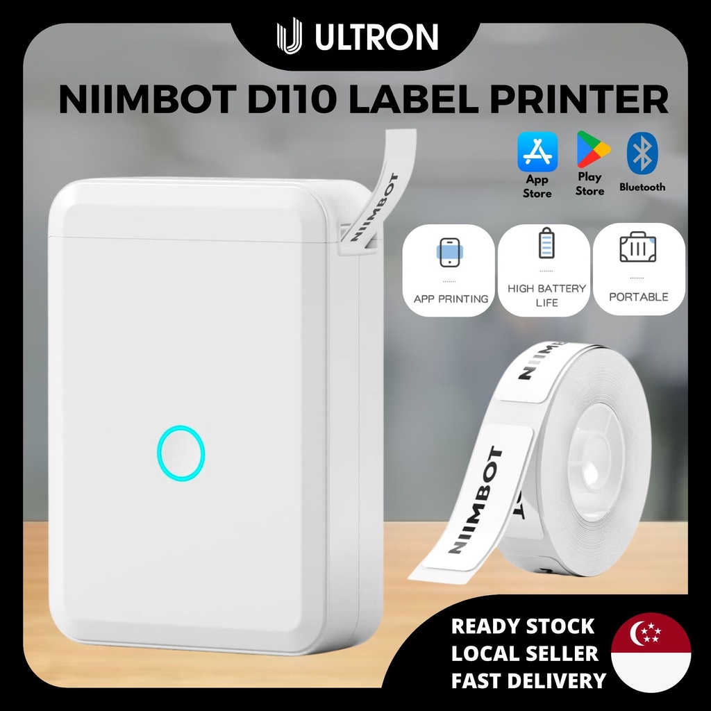 SG🚚 | NiiMbot D110 Label Printer, Inkless Portable Wireless Bluetooth Thermal Price Tag Maker ...