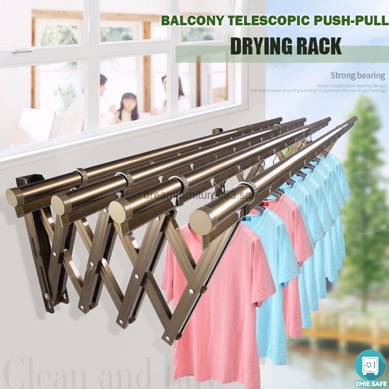 Balcony Retractable Laundry Rack Aluminum Alloy Laundry Drying Rack ...