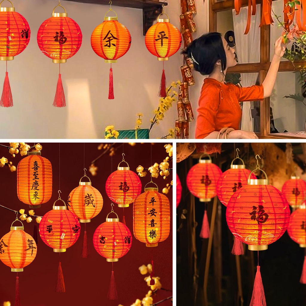 2025 CNY Chinese New Year Paper Lantern Luminous Portable Paper ...