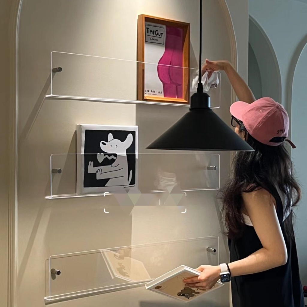 Enoughomeins Wall-Mounted Bookshelf Shelf Acrylic pc Picture Book ...