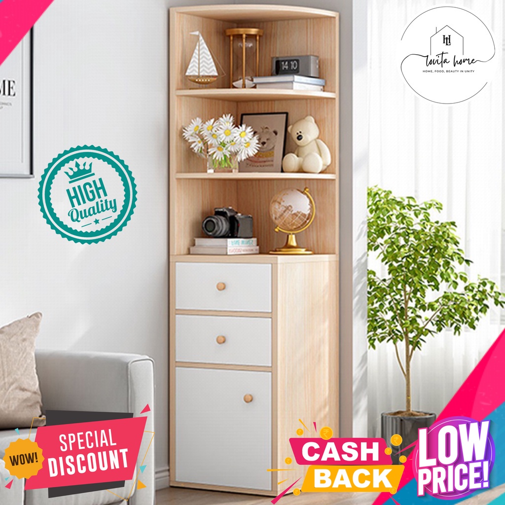 KAYU Minimalist Corner Shelf/Multipurpose Wooden Shelf/Minimalist ...