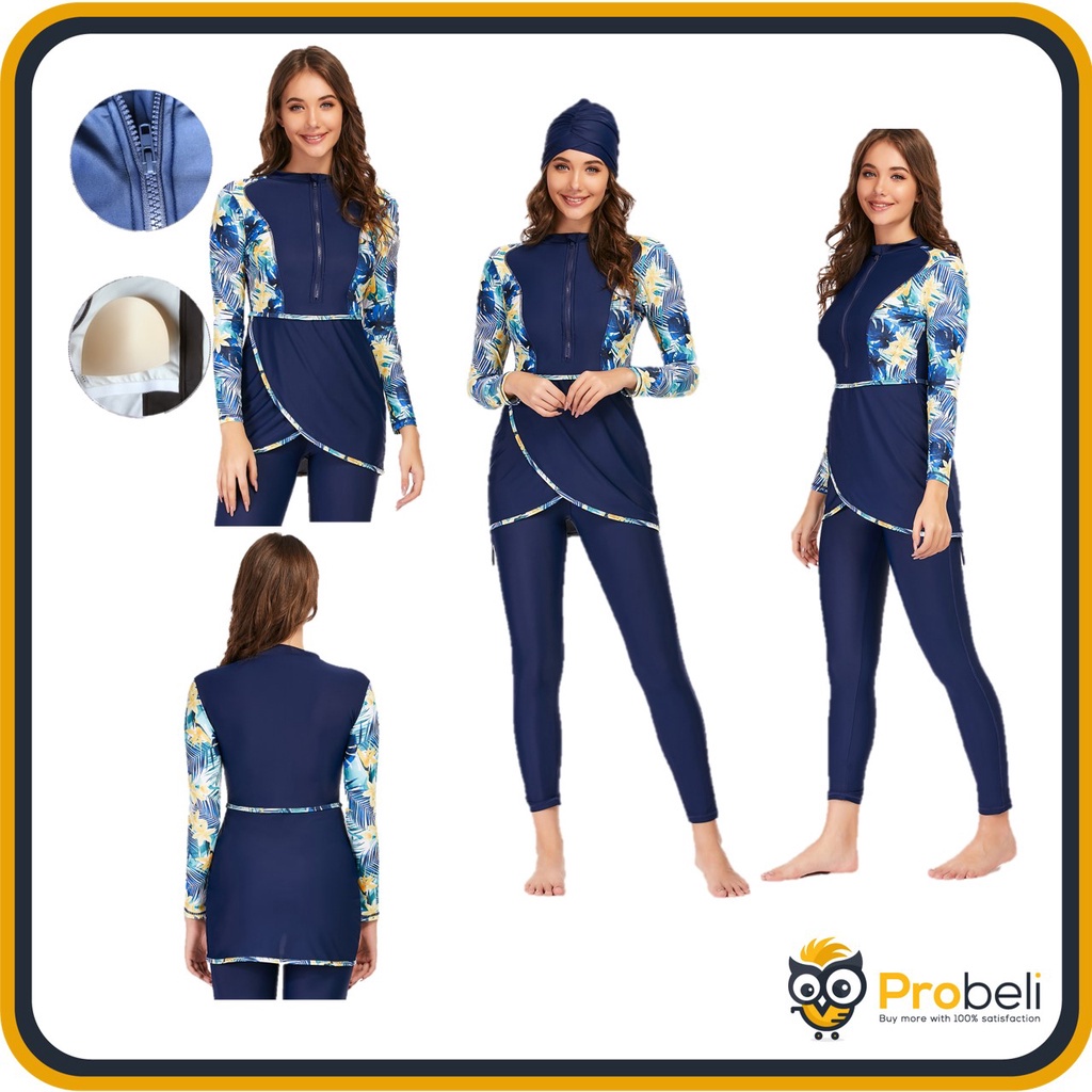 Probeli Baju Renang Muslimah Swimwear Full Cover Islamic Swimwear ...