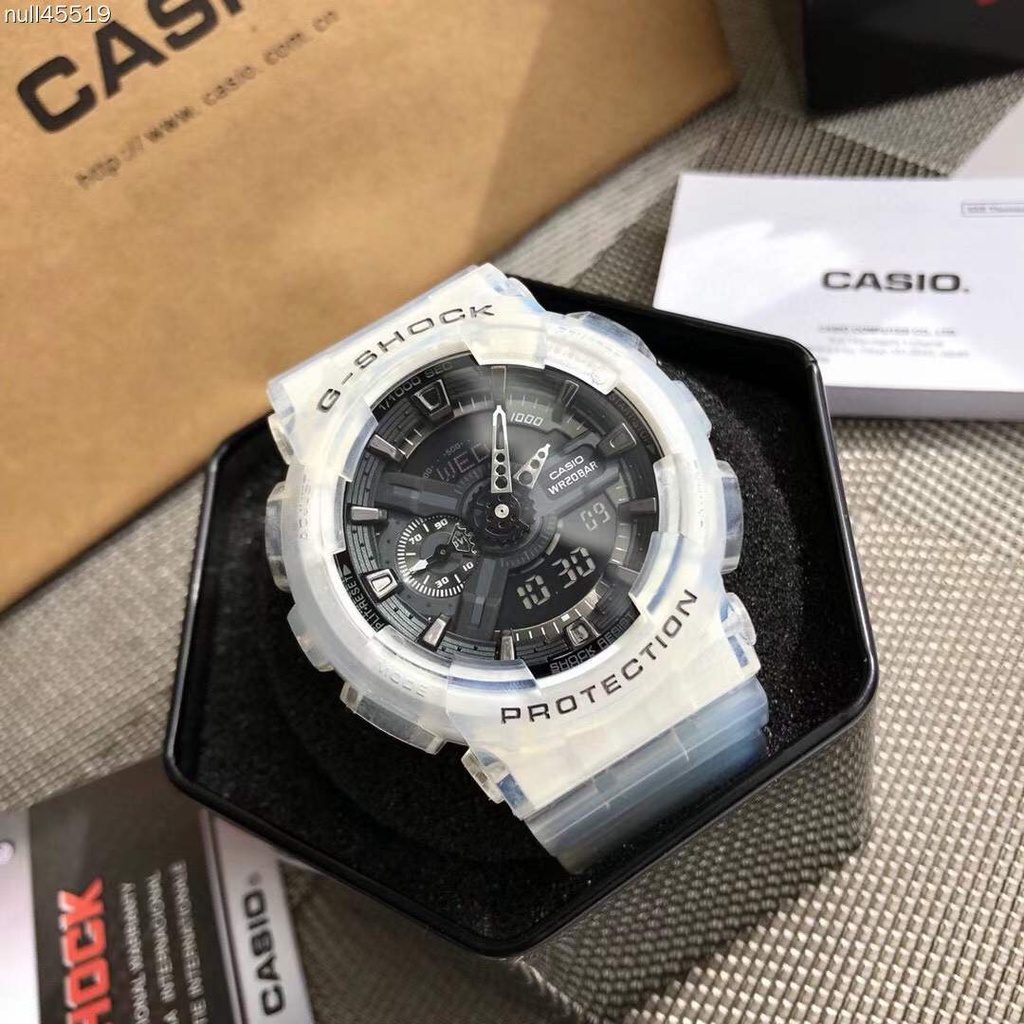 G-Shock GA-110LS-7A Men's Analog-Digital Watch White Semi-Transparent ...