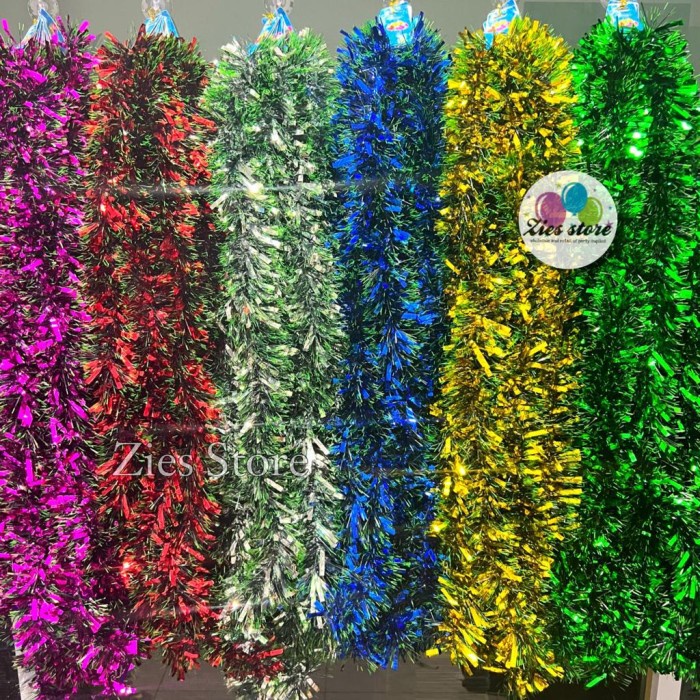 HIJAU Xmas Tinsel Slinger Christmas Decoration/ Thick Slinger Mix Green ...
