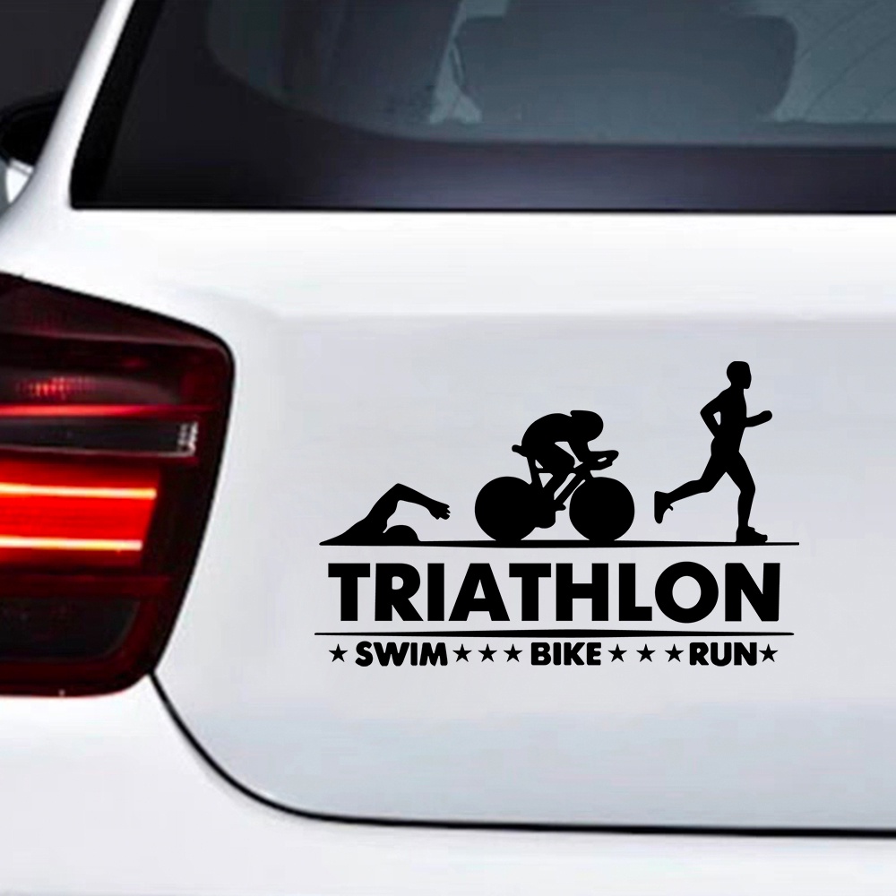 Ironman Triathlon Running Athlete Stickers Car Windows Rear Windshield ...