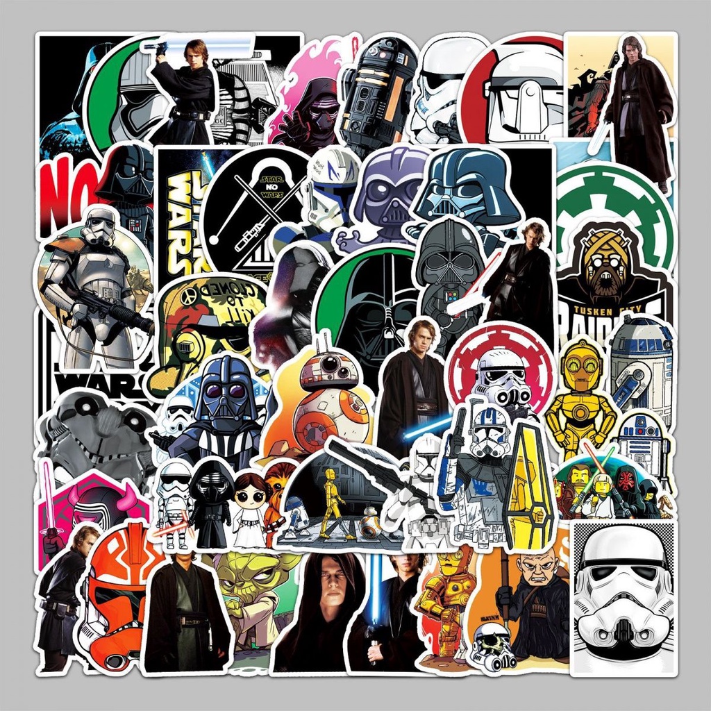 50 Sheets Non-Repetitive Star Wars Stickers Tablet PC Trolley Case ...