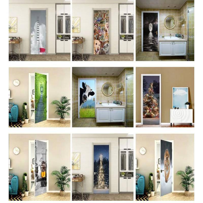 Custom Creative 3D Planet Astronaut Door Sticker Refurbished Self ...