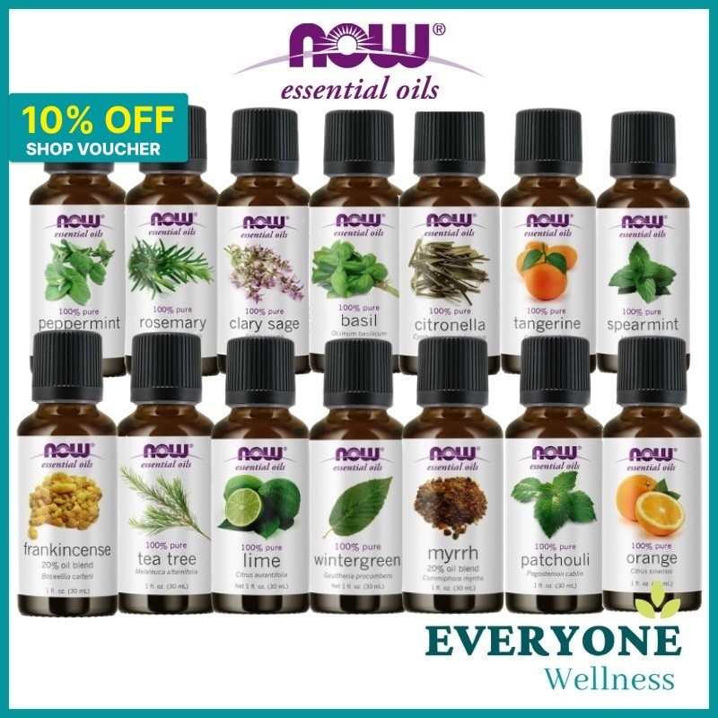 NOW Essential Oil- Peppermint, Lavender, Tea Tree, Lemongrass ...