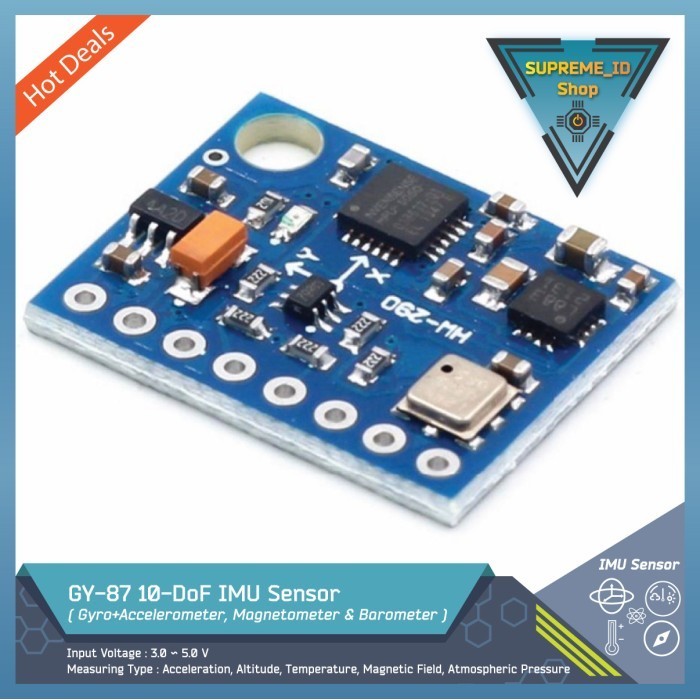Gy-87 10-DOF IMU Sensor Barometer Gyroscope Accelerometer Magnetometer ...