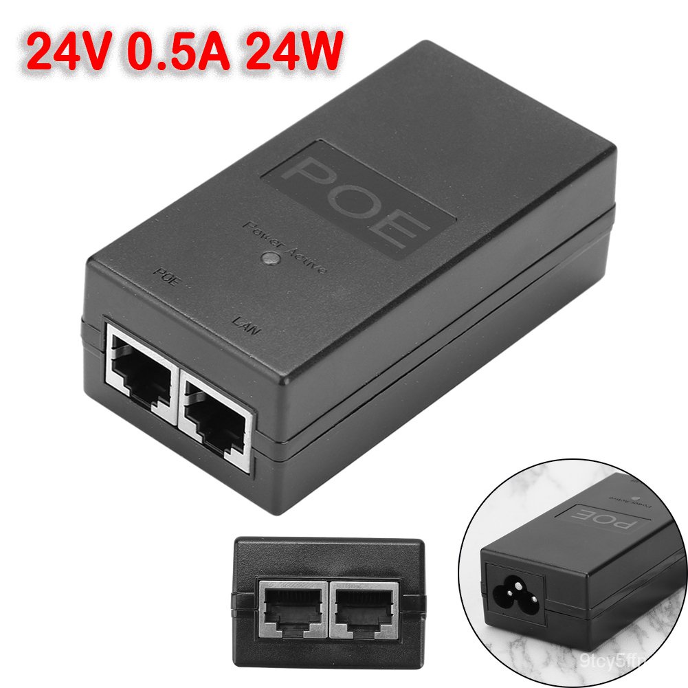 24V/48V 0.5A Desktop POE Power Injector Ethernet Adapter Surveillance ...