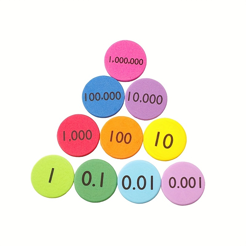 300pcs Soft Foam 10-Value Decimals To Whole Numbers Place Discs Set ...