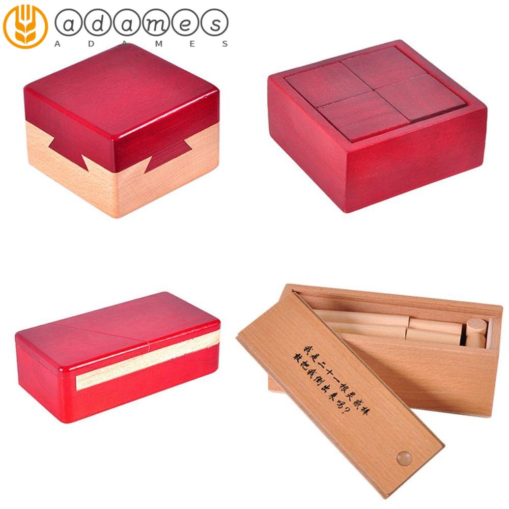 ADAMES Wooden Brain Teaser Puzzle, Unlock Luban Lock IQ Puzzle Mind ...