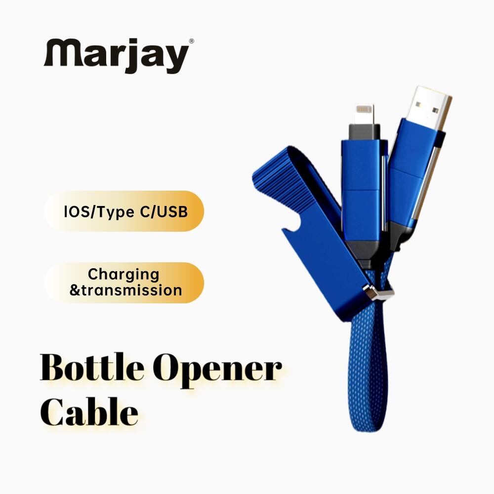 Marjay 5A 3-in-1 Data Cable Bottle Opener Keychain for Lιghtning ...