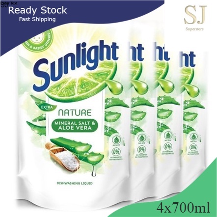 Sunlight Dish Wash Refill Extra Nature 4x700ml | Shopee Singapore