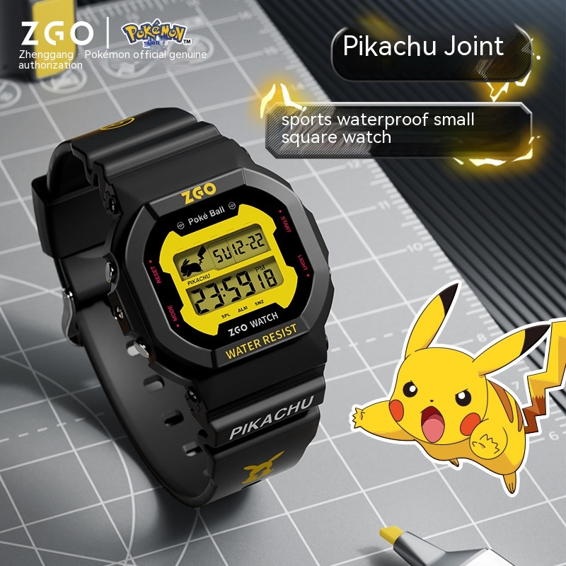 Pokémon Joint Watch Pikachu Simple Small Square Watch Boy Student ...