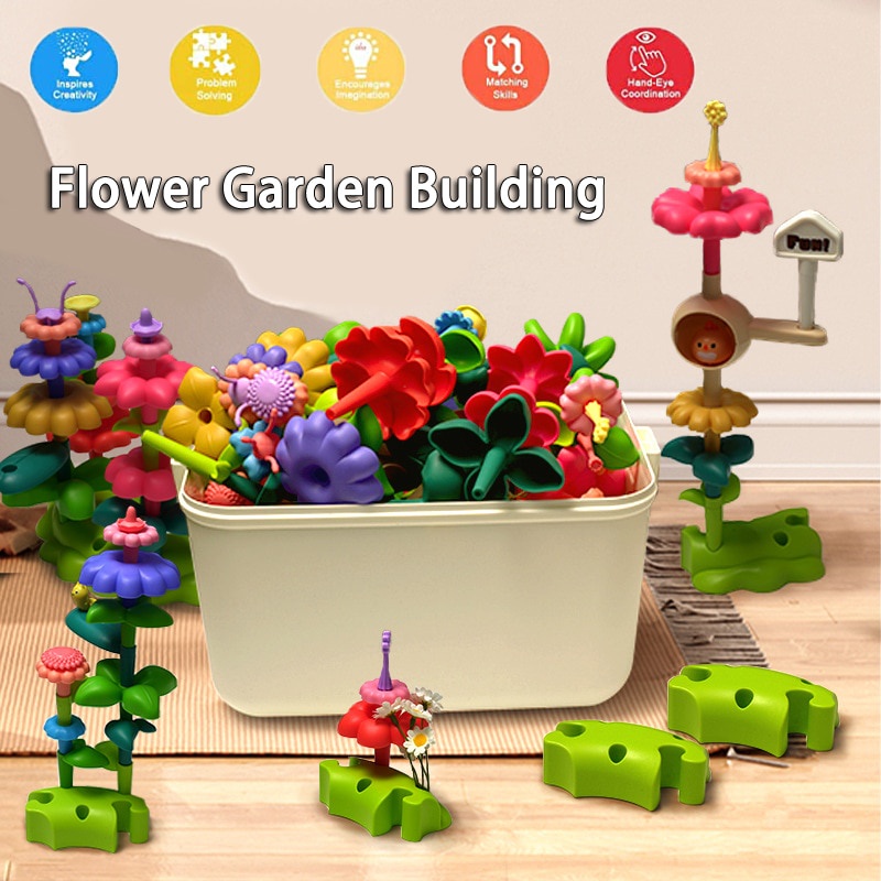 42/93 pcs Flower Garden Building Toys Gardening Pretend Play Kit DIY ...