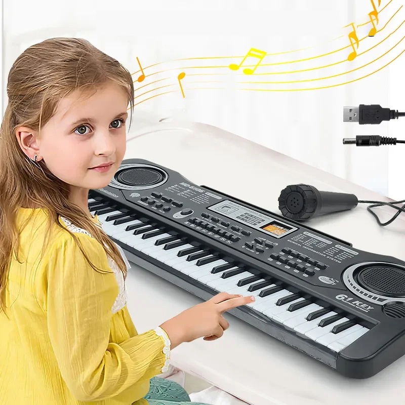 61-Key Digital Music Piano Keyboard for Kids Portable Electronic ...