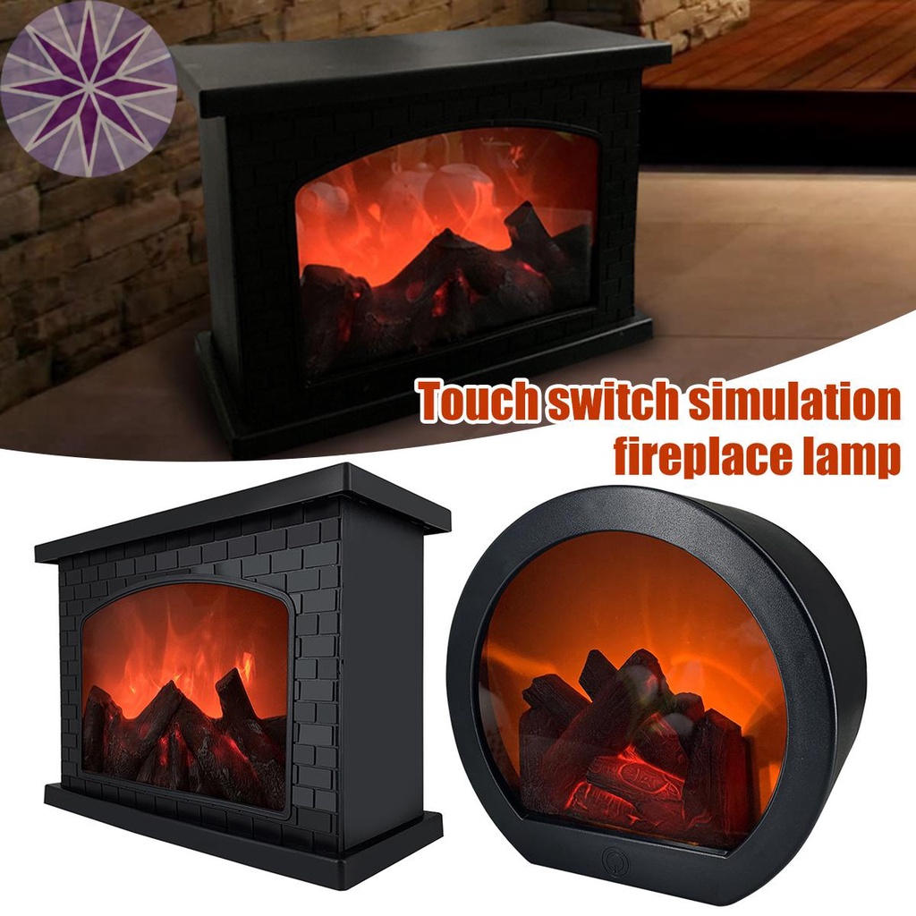 Fireplace Lantern Touch Switch LED Fireplace Lantern Simulation Log ...