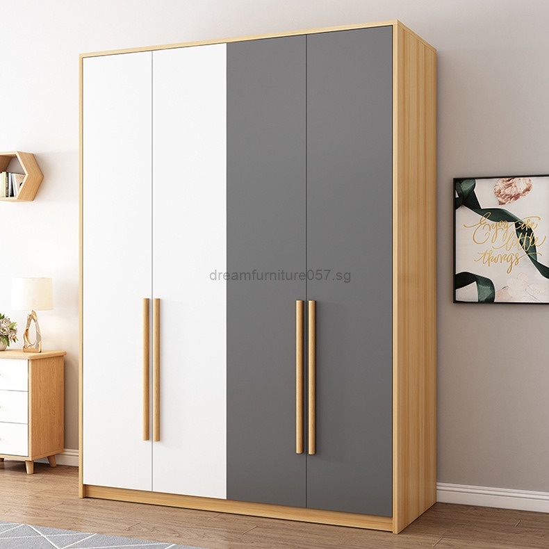 JINQUANJIA Wardrobe Modern Simple Solid Wood Rental Room Uses a Simple ...