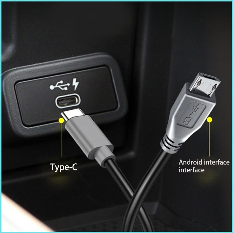RUN 1Piece Micro USB Female to USB Type C Male Data Line Cellphone ...