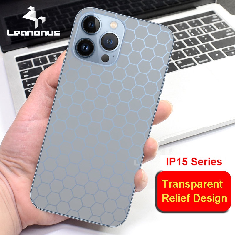 Transparent Relief Decal Skin for iPhone 15 16 Pro Max Plus Back Screen ...