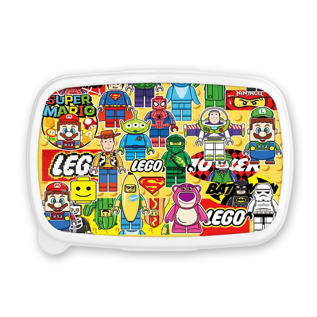 cartoon lego Lunch Box 2-Compartments anime hot games plastic bento box ...