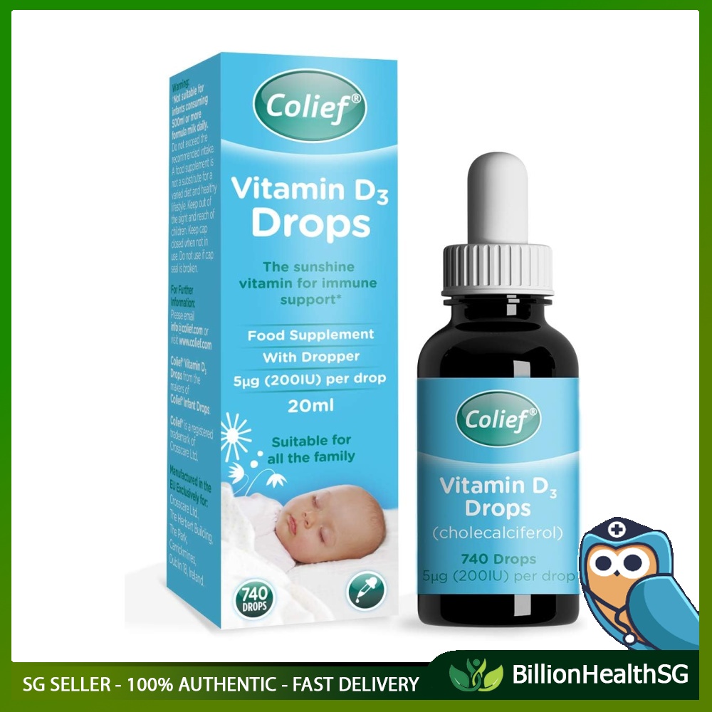 [sgseller] Colief Vitamin D3 Drops 200IU, 20 milliliters ...