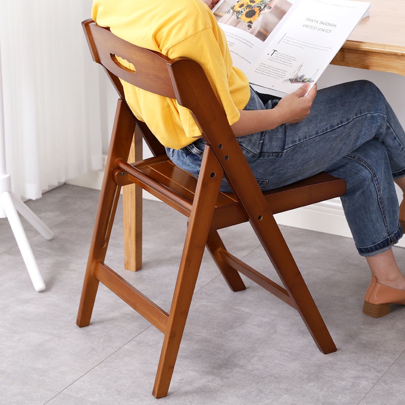 Foldable Chair Home Armchair Nordic Solid Wood Dining Chair Office ...