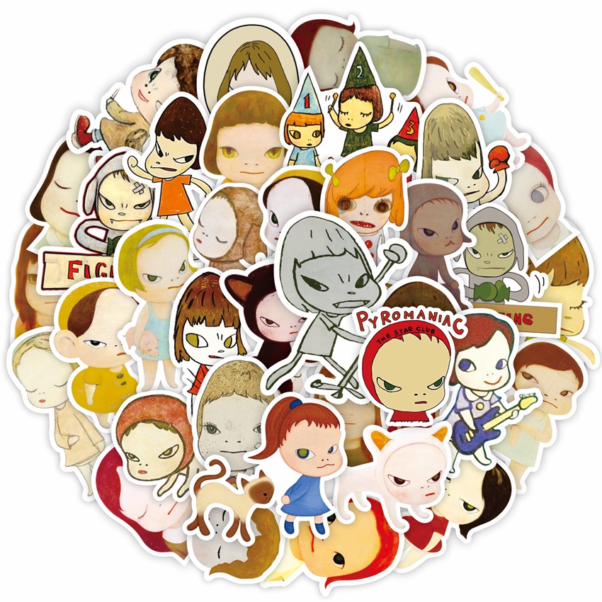 80Pcs/Set Nara Yoshitomo . Art Girl Stickers Fashion DIY Doodle Decals ...
