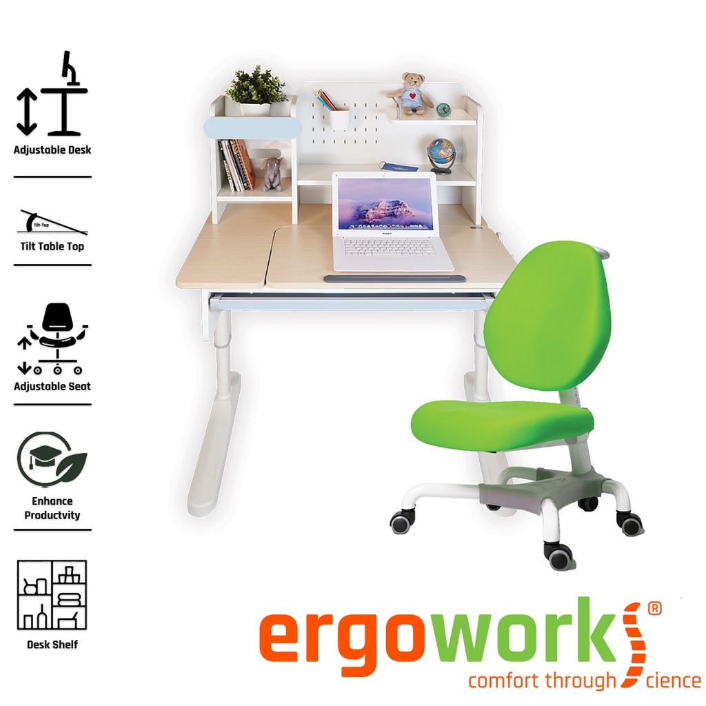 Impact Ergo-Growing Kids Study Desk And Chair Set, 1000mm x 650mm, IM ...