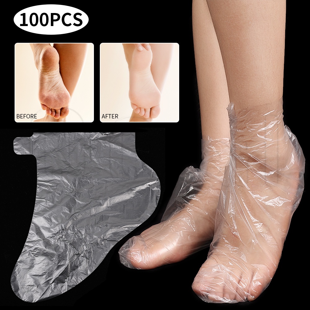 100Pcs Disposable Foot Mask Glove with Fixed Sticker / Prevent ...